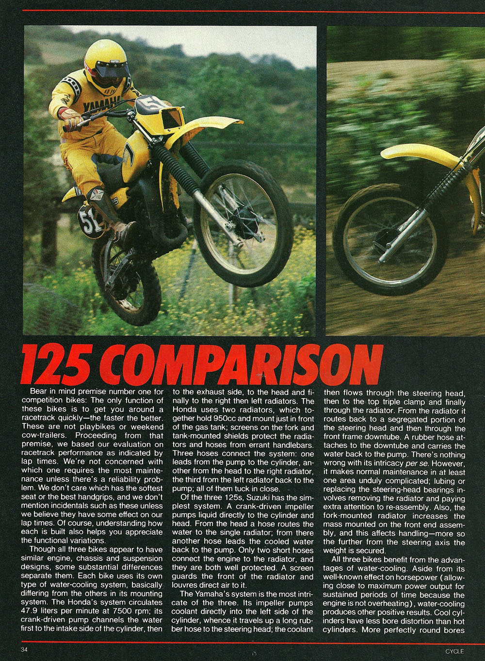 Información detallada de 1981 Honda CR125 Suzuki RM125 Yamaha YZ125 ...