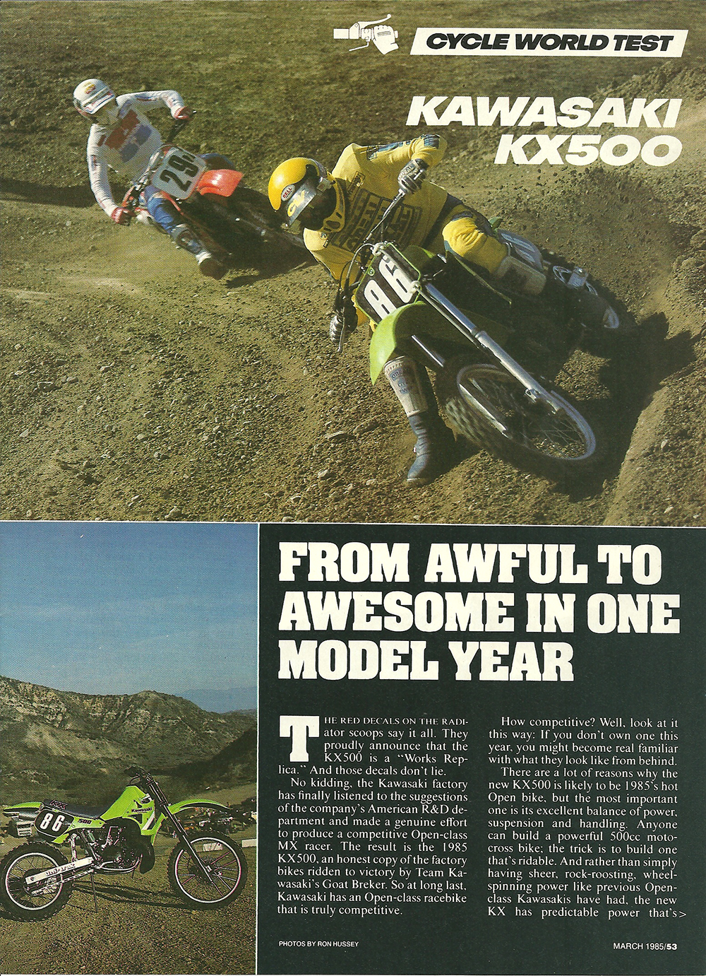 Información detallada de 1985 Kawasaki KX 500 | Fotos y Especificaciones