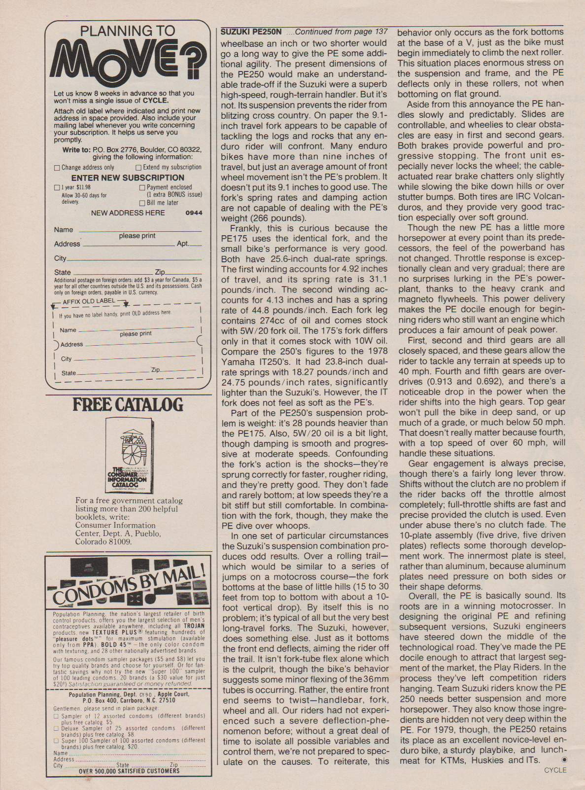 Información detallada de 1979 Suzuki PE 250 | Fotos y Especificaciones