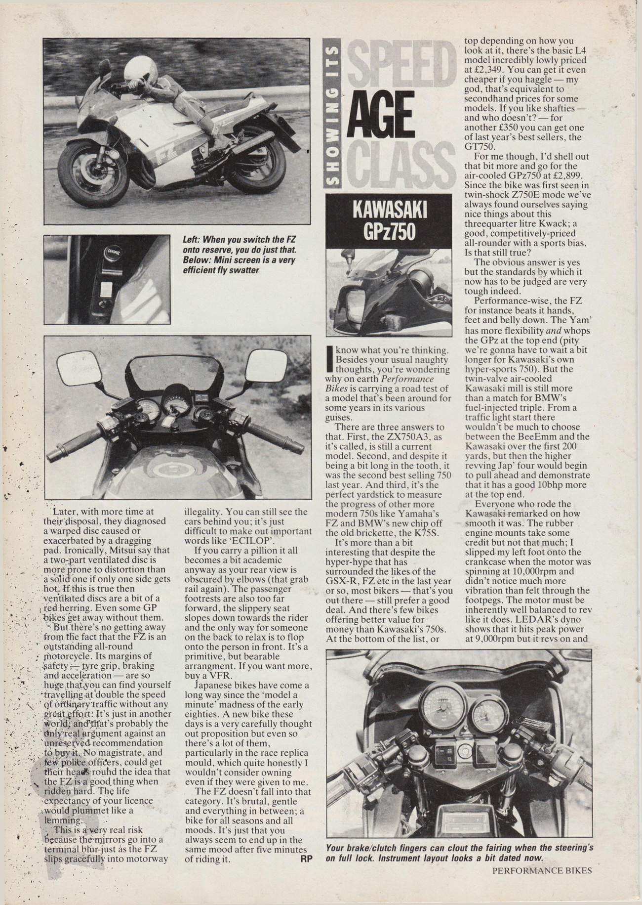 Información detallada de 1986 Kawasaki GPz 750F / ZX 750F | Fotos y Especificaciones