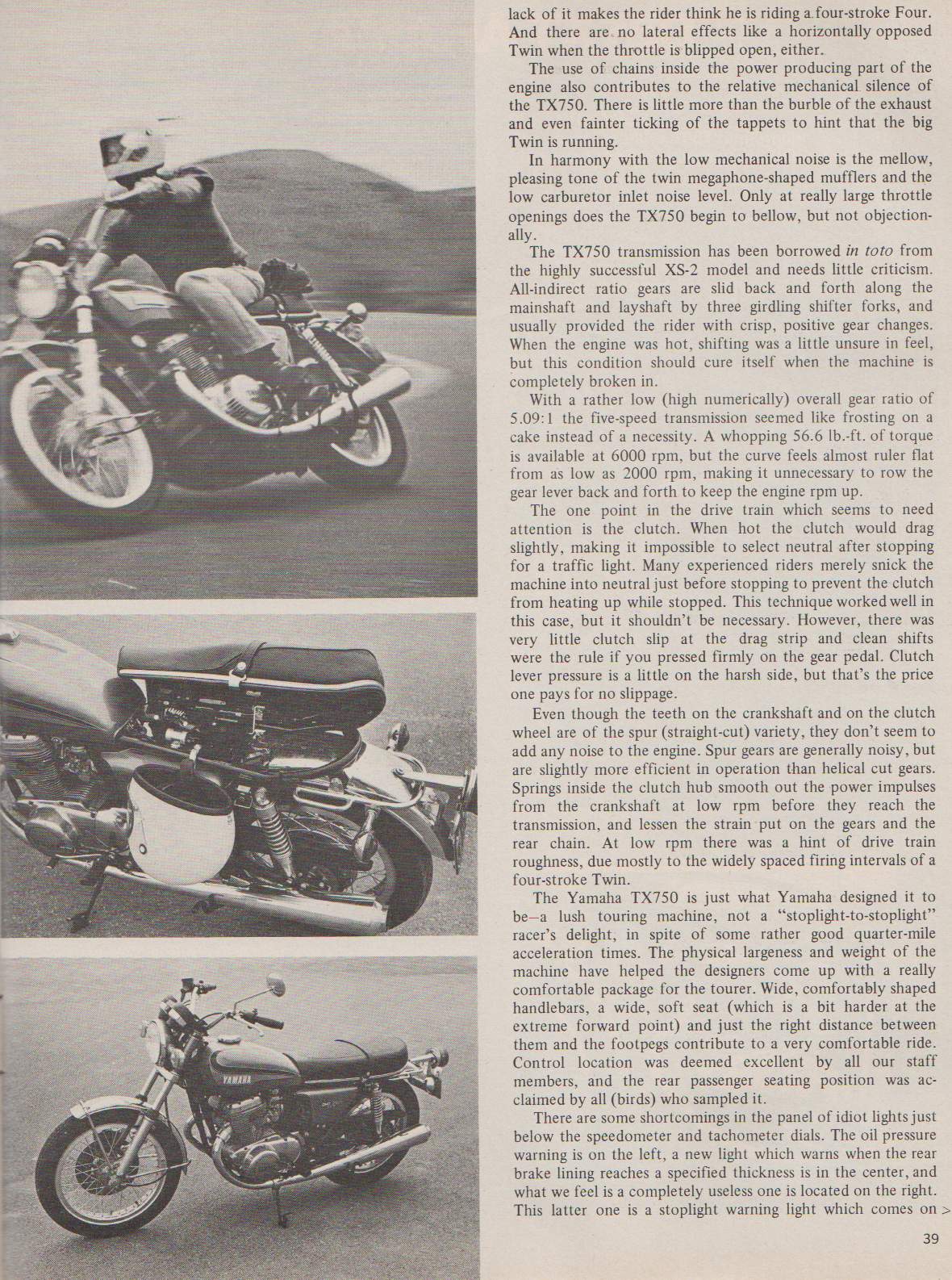 Información detallada de 1972 Yamaha TX 750 | Fotos y Especificaciones