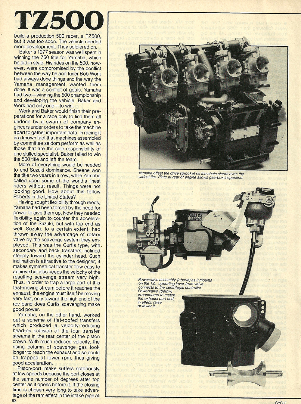 Información detallada de 1980 Yamaha TZ 500 | Fotos y Especificaciones
