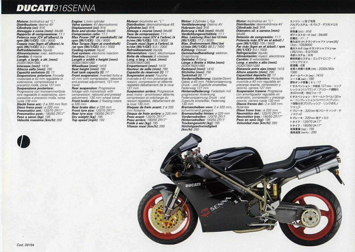 Información detallada de Ducati 916 Senna III | Fotos y Especificaciones