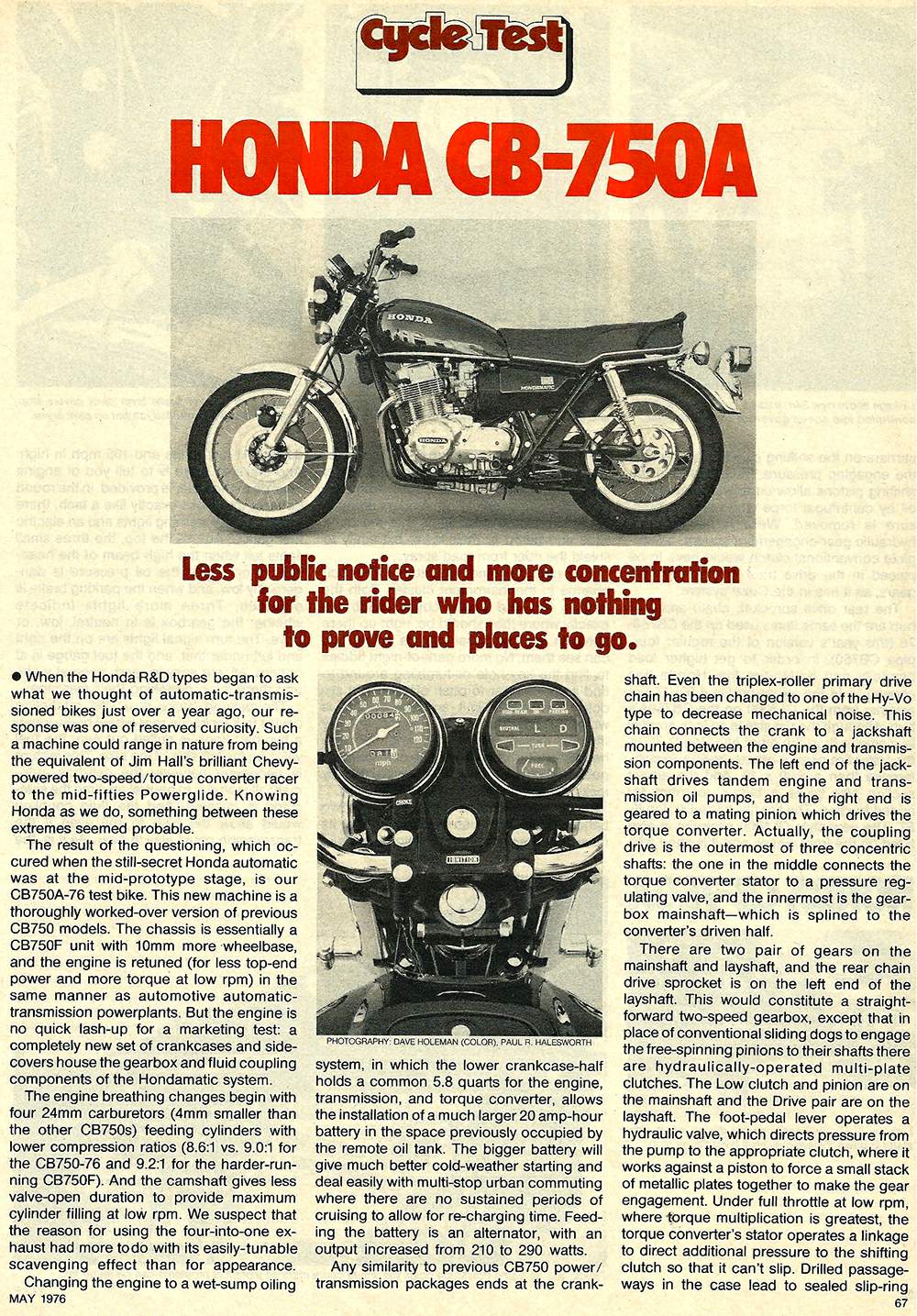 Información detallada de 1976 Honda CB750A Hondamatic | Fotos y ...